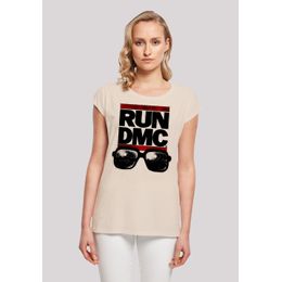 T-Shirt F4NT4STIC "Run DMC Glasses NYC", Damen, Gr. 4XL, weiß (sandweiß), Obermaterial: 100% Baumwolle, regular fit, Rundhals, ohne Bündchen, Shirts, Premium Qualität