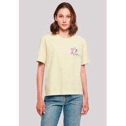 T-Shirt F4NT4STIC "Alice im Wunderland You Go Girl", Damen, Gr. L, gelb (softgelb), Obermaterial: 100% Baumwolle, oversize, Rundhals, ohne Bündchen, Shirts, Retro, Heroes of Childhood, TV Serie