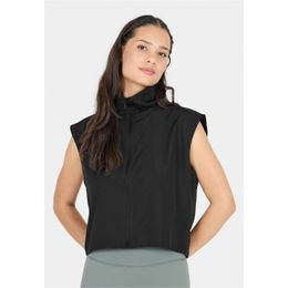 ENDURANCE ATHLECIA Funktionsweste ATHLECIA "Aiana", Damen, Gr. 34, schwarz, 100% Polyester, kurz, hoch geschlossener Ausschnitt, Westen Funktionsweste, Mit 4-Wege-Stretch