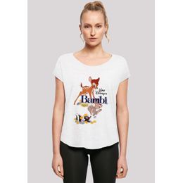 T-Shirt F4NT4STIC "Bambi Poster", Damen, Gr. S, wei&szlig;, Obermaterial: 100% Baumwolle, regular fit, Rundhals, ohne B&uuml;ndchen, Shirts T-Shirt, Print