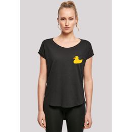T-Shirt F4NT4STIC "Yellow Rubber Duck LONG", Damen, Gr. XS, schwarz, Obermaterial: 100% Baumwolle, regular fit, Rundhals, ohne B&uuml;ndchen, Shirts T-Shirt, Print