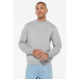 Sweater Harlem Soul, Herren, Gr. L, grau, Material: 65% Baumwolle, 35% Polyester, unifarben, regular fit, Rundhals, eingesetzt Rippbündchen, Sweatshirts, mit weicher Innenseite