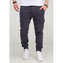 Cargohose behype "BHMattheo2", Damen, Gr. 34, US-Größen, grau (dunkelgrau), 98% Baumwolle, 2% Elasthan, unifarben, Hosen Cargohose, im Jogging-Design