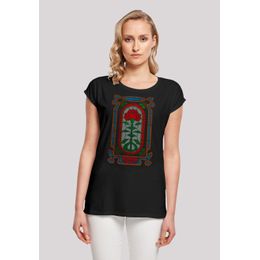 T-Shirt F4NT4STIC "Stranger Things Rose Window", Damen, Gr. 4XL, schwarz, Obermaterial: 100% Baumwolle, regular fit, Rundhals, ohne B&uuml;ndchen, Shirts T-Shirt, Premium Qualit&auml;t