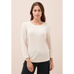 Strickpullover Cecil, Damen, Gr. XL44, beige (oat milk beige melange), Web, 60% Baumwolle, 40% Viskose, unifarben, normal normal, Rundhals, abgesteppt, Pullover Strickpullover, aus Feinstrick