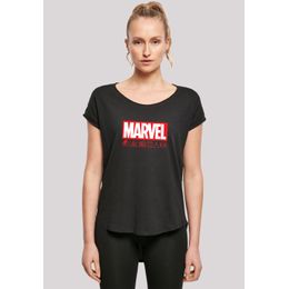 T-Shirt F4NT4STIC "Marvel Logo Waschsymbole", Damen, Gr. XS, schwarz, Obermaterial: 100% Baumwolle, regular fit, Rundhals, ohne B&uuml;ndchen, Shirts T-Shirt, Print