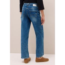Loose-fit-Jeans Street One, Damen, Gr. 29, Länge 32, blau (mid blau used wash), Jeans, 78% Baumwolle, 20% Polyester, 2% Elasthan, unifarben, lang, Jeans, High Waist