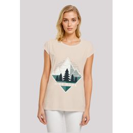 T-Shirt F4NT4STIC "Hike More Mountains", Damen, Gr. XL, weiß (sandweiß), Obermaterial: 100% Baumwolle, regular fit, Rundhals, ohne Bündchen, Shirts T-Shirt, Premium Qualität