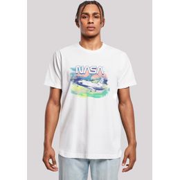 T-Shirt F4NT4STIC "NASA Painted Take Off", Herren, Gr. L, weiß, Obermaterial: 100% Baumwolle, regular fit, Rundhals, ohne Bündchen, Shirts, Premium Qualität