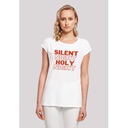 T-Shirt F4NT4STIC "Silent Night Holy Night Weihnachten", Damen, Gr. 4XL, wei&szlig;, Obermaterial: 100% Baumwolle, regular fit, Rundhals, ohne B&uuml;ndchen, Shirts T-Shirt, Print