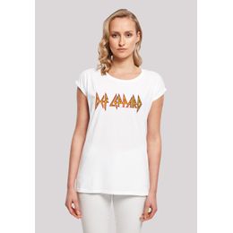 T-Shirt F4NT4STIC "Def Leppard Shatter Logo", Damen, Gr. 4XL, weiß, Obermaterial: 100% Baumwolle, regular fit, Rundhals, ohne Bündchen, Shirts, Premium Qualität