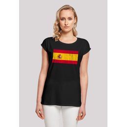 T-Shirt F4NT4STIC "Spain Spanien Flagge distressed", Damen, Gr. 4XL, schwarz, Obermaterial: 100% Baumwolle, regular fit, Rundhals, ohne B&uuml;ndchen, Shirts T-Shirt, Print