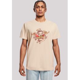 T-Shirt F4NT4STIC "Betty Boop Lil Angel Tattoo", Herren, Gr. L, sand, Obermaterial: 100% Baumwolle, regular fit, Rundhals, ohne Bündchen, Shirts, Premium Qualität