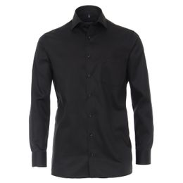 Businesshemd Casamoda "Casamoda Businesshemd uni", Herren, Gr. 38, Normalgr&ouml;&szlig;en, schwarz, 100% Baumwolle, unifarben, comfort fit, Hemden