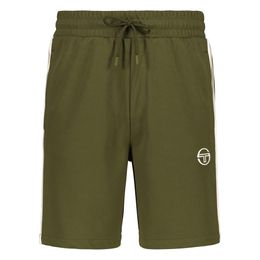 Shorts Sergio Tacchini "PIETRAPERTOSA_ Herren", Kinder, Gr. L, EURO-Größen, sphagnum, gardenia, 100% POLYESTER, normal, Hosen, Kurze Hose Herren, Shorts, Retro, Sporthose, Streetwear, Sale