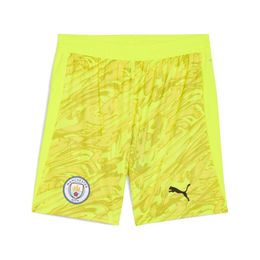 Sporthose Puma "Manchester City 25/26 Torwartshorts Herren", Herren, Gr. L, Normalgrößen, gelb alert, Obermaterial: 100% Polyester, regular fit, Hosen
