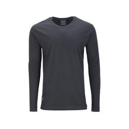 Langarmshirt Ahorn Sportswear, Herren, Gr. 4XL, grau, 100% Baumwolle, unifarben, normal, Shirts Langarmshirt, mit Rundhalsausschnitt