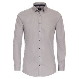 Businesshemd Venti "Venti Businesshemd Print", Herren, Gr. 44, Normalgr&ouml;&szlig;en, blau (dunkelblau), 97% Baumwolle, 3% Elasthan, bedruckt, sehr figurbetont, Hemden