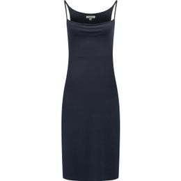 Sommerkleid Ragwear "Saturia", Damen, Gr. L (40), Normalgrößen, blau (navy), Material: 48% Viskose, 47% Polyester, 5% Elasthan, figurumspielend knieumspielend, Wasserfallausschnitt, Ärmel ohne Ärmelschlitz, Kleider, Knielanges, leichtes Midikleid