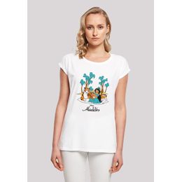 T-Shirt F4NT4STIC "Aladdin Jasmine Abu Rajah Beach", Damen, Gr. 4XL, wei&szlig;, Obermaterial: 100% Baumwolle, regular fit, Rundhals, ohne B&uuml;ndchen, Shirts T-Shirt, Print