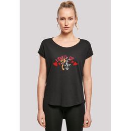 T-Shirt F4NT4STIC "Looney Tunes Bugs Bunny And Lola Valentines", Damen, Gr. XS, schwarz, Obermaterial: 100% Baumwolle, regular fit, Rundhals, ohne B&uuml;ndchen, Shirts T-Shirt, Print