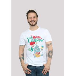 T-Shirt F4NT4STIC "Arielle die Meerjungfrau Weihnachten", Herren, Gr. L, weiß, Obermaterial: 100% Baumwolle, regular fit, Rundhals, ohne Bündchen, Shirts, Print