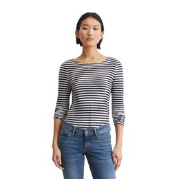 Marc O'Polo Langarmshirt MARC O'POLO "aus Organic Cotton", Damen, Gr. M, blau (multi, night sky), Obermaterial: 100% Baumwolle, gestreift, Basic, regular fit, U-Boot-Ausschnitt, normaler Saum, Shirts