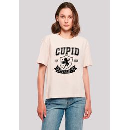 T-Shirt F4NT4STIC "Cupid University Valentinstag", Damen, Gr. L, pink, Obermaterial: 100% Baumwolle, oversize, Rundhals, ohne B&uuml;ndchen, Shirts T-Shirt, Premium Qualit&auml;t