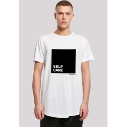 T-Shirt F4NT4STIC "SELF CARE LONG TEE", Herren, Gr. M, wei&szlig;, Obermaterial: 100% Baumwolle, regular fit, Rundhals, ohne B&uuml;ndchen, Shirts T-Shirt, Print