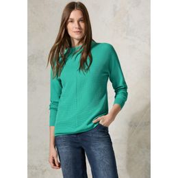 Strickpullover Cecil, Damen, Gr. XL (44), gr&uuml;n (aventurine gr&uuml;n), Web, 100% Baumwolle, unifarben, normal normal, hoch geschlossener Ausschnitt, B&uuml;ndchen, Pullover Strickpullover, mit Turtleneck