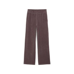 Sporthose Puma "Essentials Elevated Straight Leg Hose Damen", Damen, Gr. XS, Normalgrößen, raisin lila, Obermaterial: 32% Polyester, 68% Baumwolle; Tasche – Oben: 100% Baumwolle, unifarben, regular fit, Hosen