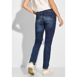 Comfort-fit-Jeans Cecil, Damen, Gr. 25, L&auml;nge 28, blau (mid blau wash), Web, 84% Baumwolle, 14% Polyester, 2% Elasthan, unifarben, normal, Jeans, Middle Waist