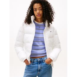 Steppjacke Tommy Jeans "TJW PCKBL HOOD ESS PUFFER EXT", Damen, Gr. XL (42), beige (ecru), Web, Obermaterial: 100% Nylon, leicht glänzend, unifarben, regular fit, Jacken Steppjacke