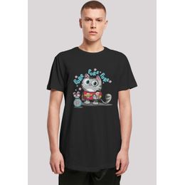 T-Shirt F4NT4STIC "Long Cut Shirt 'Big Bang Theory Bazinga Kitty'", Damen, Gr. XXL, schwarz, Obermaterial: 100% Baumwolle, regular fit, Rundhals, ohne B&uuml;ndchen, Shirts T-Shirt, Print