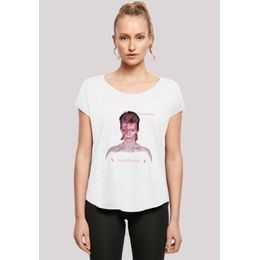 T-Shirt F4NT4STIC "David Bowie My Love For You", Damen, Gr. S, weiß, Obermaterial: 100% Baumwolle, regular fit, Rundhals, ohne Bündchen, Shirts, Print