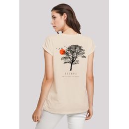 T-Shirt F4NT4STIC "Escape Discover the World Tree Birds", Damen, Gr. L, weiß (sandweiß), Obermaterial: 100% Baumwolle, regular fit, Rundhals, ohne Bündchen, Shirts T-Shirt, Premium Qualität, ESCAPE Collection