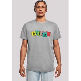T-Shirt F4NT4STIC "Big Bang Theory Bazinga", Herren, Gr. L, grau (erdgrau), Obermaterial: 100% Baumwolle, regular fit, Rundhals, ohne B&uuml;ndchen, Shirts T-Shirt, Herren,Premium Merch,Regular-Fit,Basic,Bedruckt