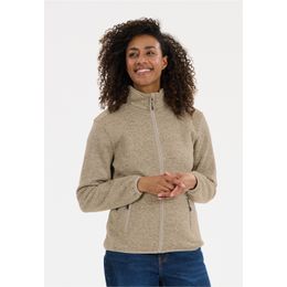 Fleecejacke WHISTLER "SAMANI", Herren, Gr. 42, braun, braun, 100% Polyester, meliert, normal, hoch geschlossener Ausschnitt, Jacken Fleecejacke, aus schnell trocknendem Funktionsmaterial