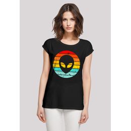 T-Shirt F4NT4STIC "Alien Retro Sonnenuntergang", Damen, Gr. 4XL, schwarz, Obermaterial: 100% Baumwolle, regular fit, Rundhals, ohne B&uuml;ndchen, Shirts T-Shirt, Premium Qualit&auml;t