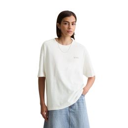 Marc O'Polo T-Shirt MARC O'POLO DENIM "aus Organic Cotton", Damen, Gr. L, weiß (silky weiß), Obermaterial: 100% Baumwolle, unifarben, relaxed fit, Rundhals, Shirts