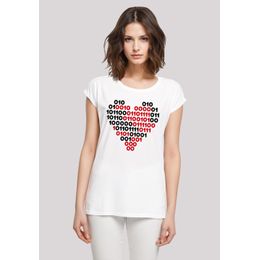 T-Shirt F4NT4STIC "I love you Binary Code Herz", Damen, Gr. 4XL, wei&szlig;, Obermaterial: 100% Baumwolle, regular fit, Rundhals, ohne B&uuml;ndchen, Shirts T-Shirt, Premium Qualit&auml;t