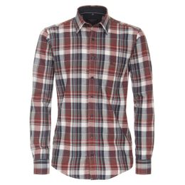 Flanellhemd Casamoda "Casamoda Flanellhemd kariert", Herren, Gr. XXL, Normalgrößen, rot (dunkelrot), 100% Baumwolle, kariert, lässig geschnitten, Hemden