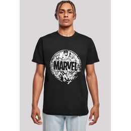 T-Shirt F4NT4STIC "T-Shirt 'Marvel Comics Logo Character Infill'", Herren, Gr. L, schwarz, Obermaterial: 100% Baumwolle, regular fit, Rundhals, ohne Bündchen, Shirts, Herren,Premium Merch,Regular-Fit,Basic,Logo Print