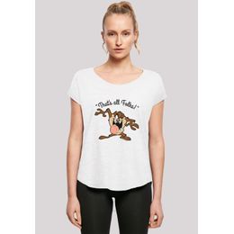 T-Shirt F4NT4STIC "Looney Tunes Taz That's All Folks", Damen, Gr. S, wei&szlig;, Obermaterial: 100% Baumwolle, regular fit, Rundhals, ohne B&uuml;ndchen, Shirts T-Shirt, Print