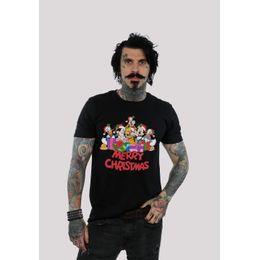 T-Shirt F4NT4STIC "Disney Micky Maus Merry Christmas", Herren, Gr. L, schwarz, Obermaterial: 100% Baumwolle, regular fit, Rundhals, ohne Bündchen, Shirts, Print