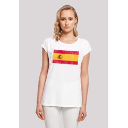 T-Shirt F4NT4STIC "Spain Spanien Flagge distressed", Damen, Gr. 4XL, wei&szlig;, Obermaterial: 100% Baumwolle, regular fit, Rundhals, ohne B&uuml;ndchen, Shirts T-Shirt, Print