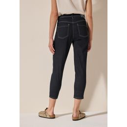 Slim-fit-Jeans Cecil, Damen, Gr. 33, Länge 24, blau (rinsed wash), Web, 75% Baumwolle, 23% Polyester, 2% Elasthan, unifarben, 3/4-Länge, Jeans, aus Baumwolle mit Stretchanteil