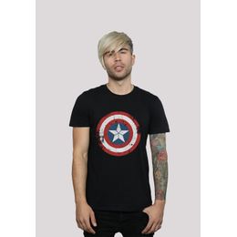 T-Shirt F4NT4STIC "Marvel Captain America Civil War Schild", Herren, Gr. L, schwarz, Obermaterial: 100% Baumwolle, regular fit, Rundhals, ohne Bündchen, Shirts, Print