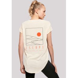 T-Shirt F4NT4STIC "Escape Discover the World Landscape", Damen, Gr. L, wei&szlig; (sandwei&szlig;), Obermaterial: 100% Baumwolle, regular fit, Rundhals, ohne B&uuml;ndchen, Shirts T-Shirt, Discover the World
