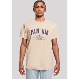 T-Shirt F4NT4STIC "Pan Am College Est 1927", Herren, Gr. L, sand, Obermaterial: 100% Baumwolle, regular fit, Rundhals, ohne B&uuml;ndchen, Shirts T-Shirt, Premium Qualit&auml;t